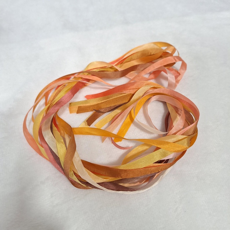 7mm Silk Ribbon 37 Meters Variegated, 100 % Pure Silk, Ribbon ...