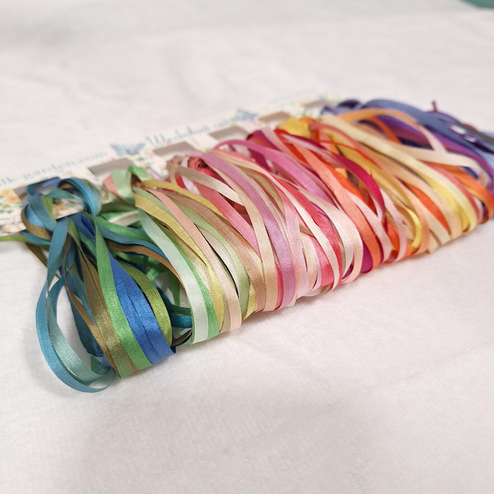 7mm Silk Ribbon 40 Meters Variegated, 100 % Pure Silk, Ribbon ...