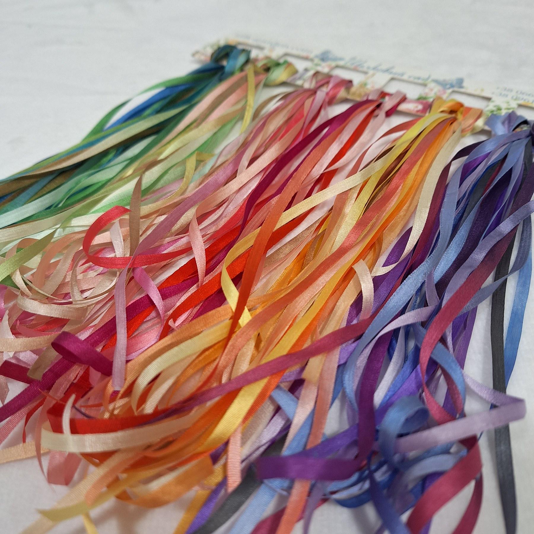Silk Ribbon 4 Mm 37 Meters Variegated, 100 % Pure Silk, Ribbon ...