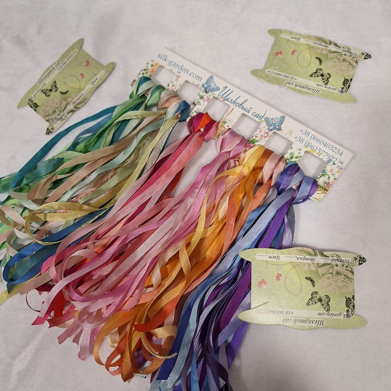 7mm Silk Ribbon 40 Meters Variegated, 100 % Pure Silk, Ribbon ...