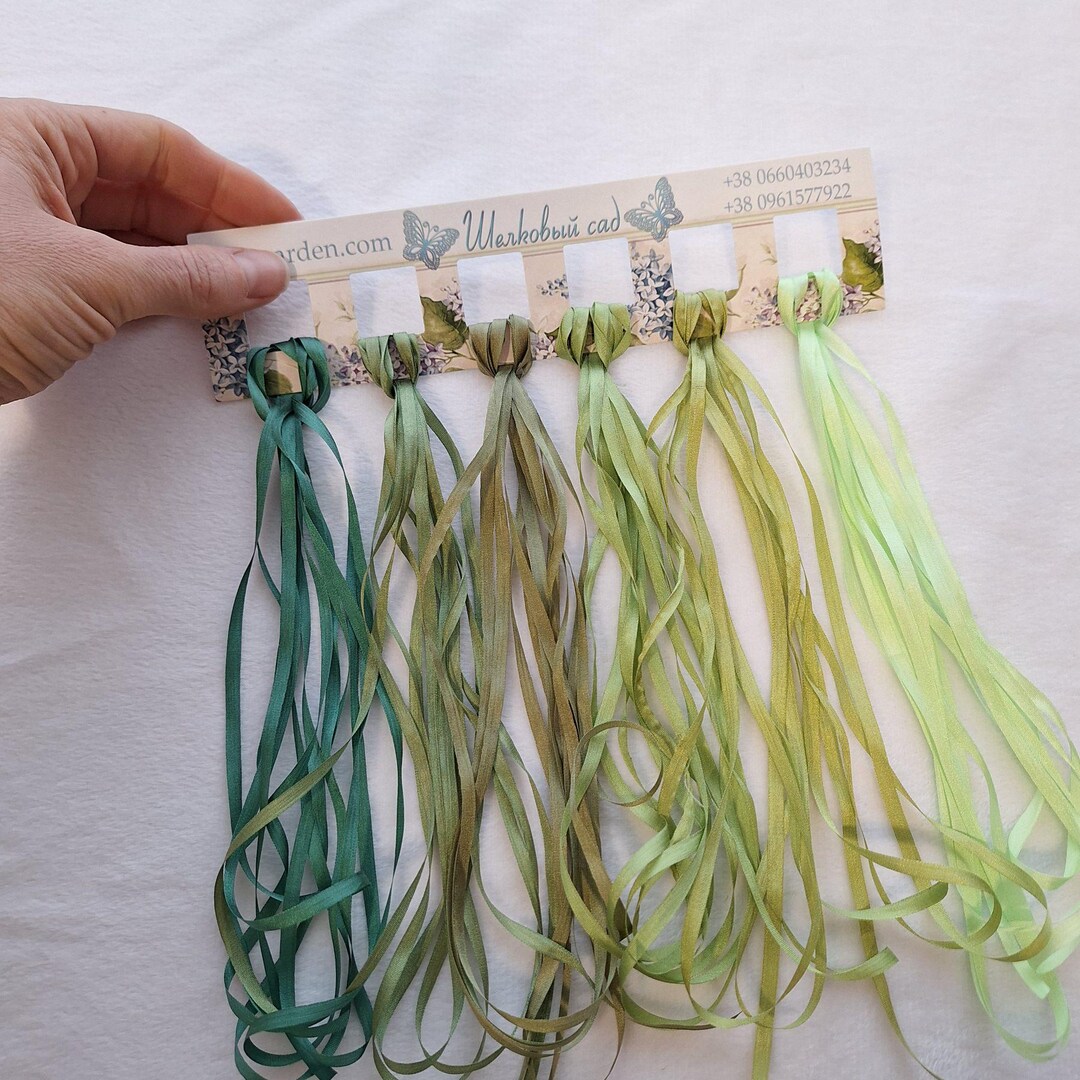 18 Meters Silk Ribbon 4mm Monochrome, 100 % Pure Silk, Ribbon ...