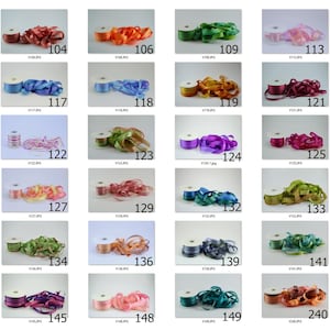 40 Silk Ribbon Variegated 2mm,4mm,7mm,13mm,20mm,25mm,32mm, 100% Pure ...