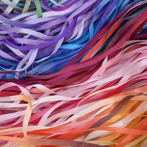 4mm Set 35 Meters Variegated Silk Ribbon, 100 % Pure Silk, Ribbon ...