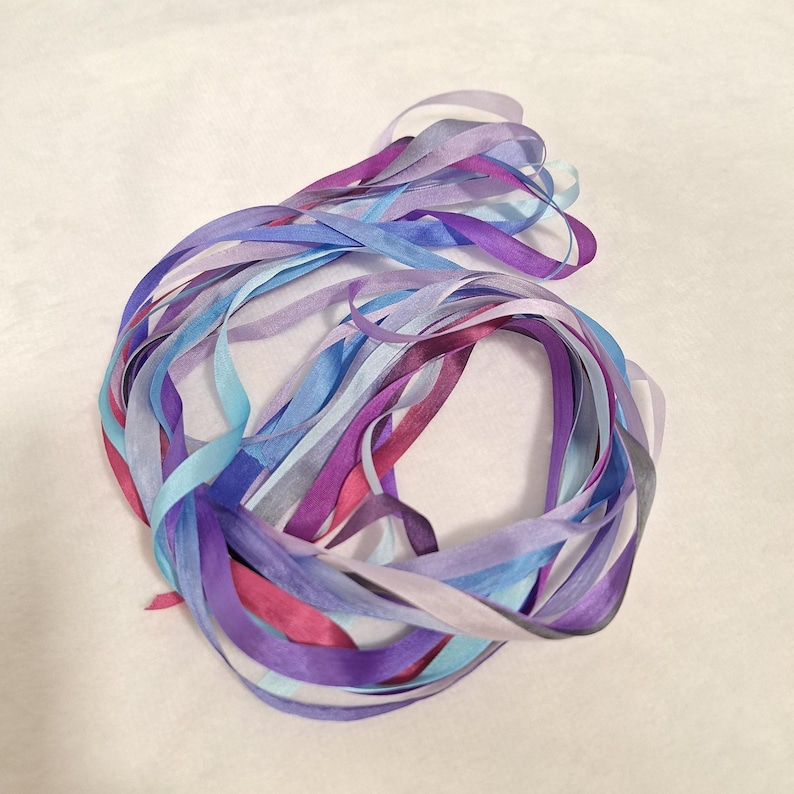 7mm Silk Ribbon 40 Meters Variegated, 100 % Pure Silk, Ribbon ...