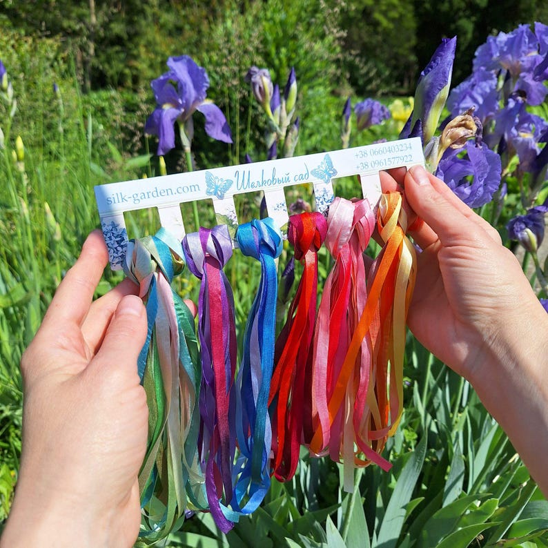 7mm Silk Ribbon 40 Meters Variegated, 100 % Pure Silk, Ribbon ...