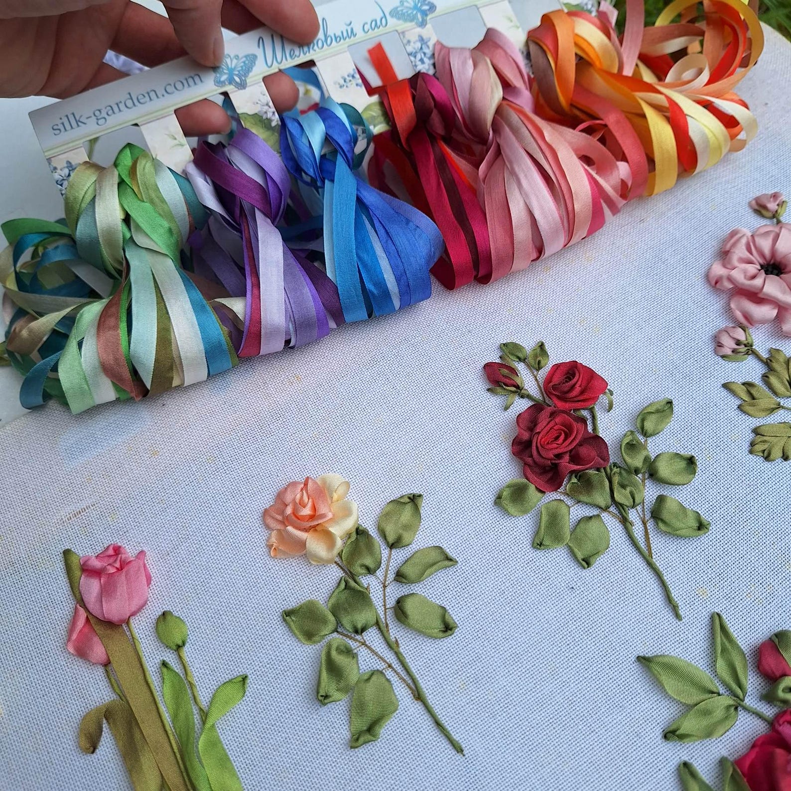 7mm Silk Ribbon 37 Meters Variegated, 100 % Pure Silk, Ribbon ...