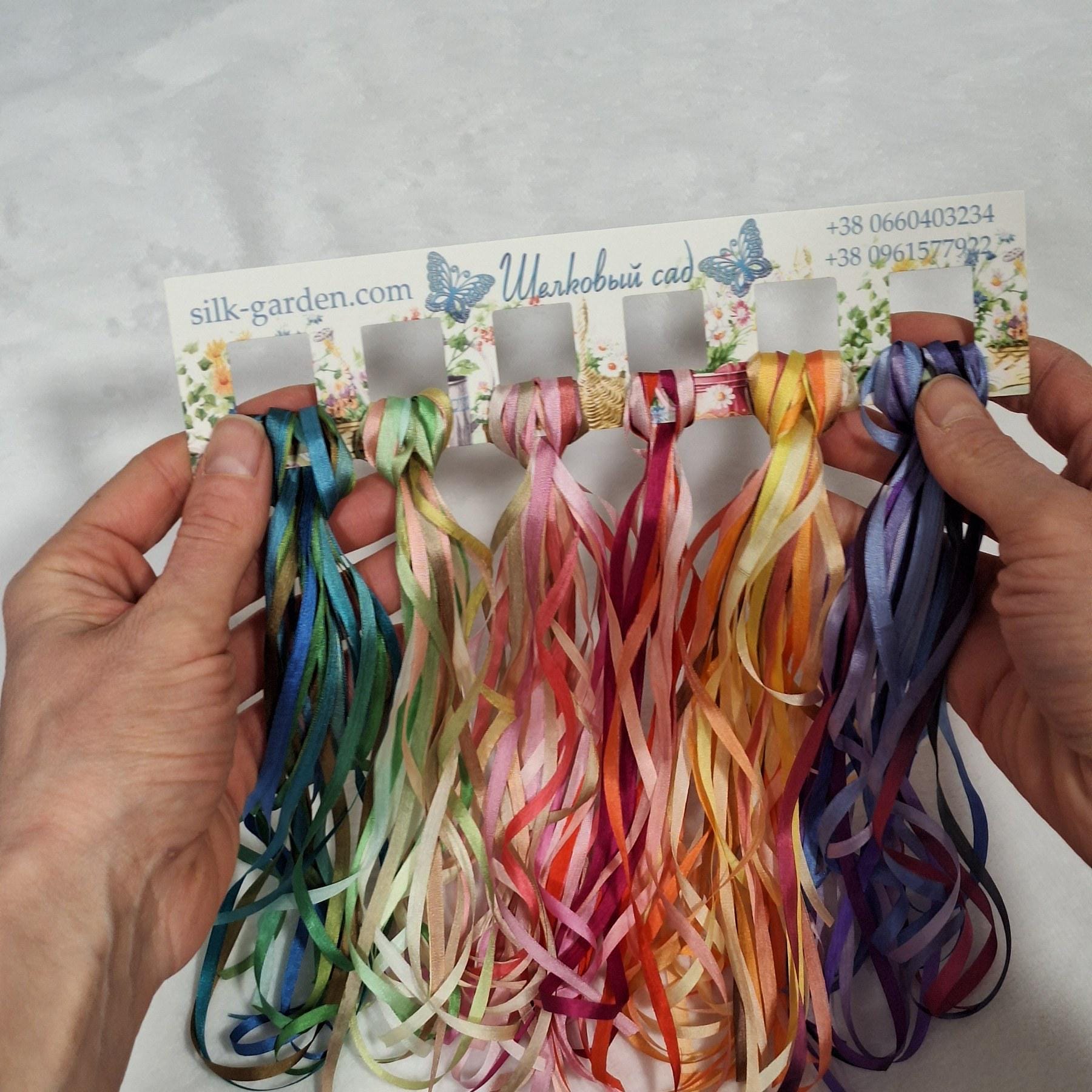 Silk Ribbon 4 Mm 37 Meters Variegated, 100 % Pure Silk, Ribbon ...