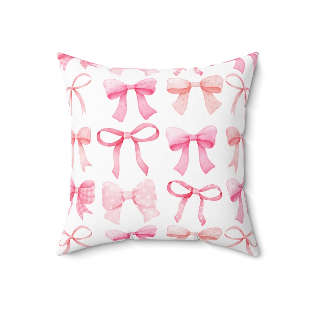 Coquette Pink Bows Throw Pillow Room Decor Feminine - Etsy