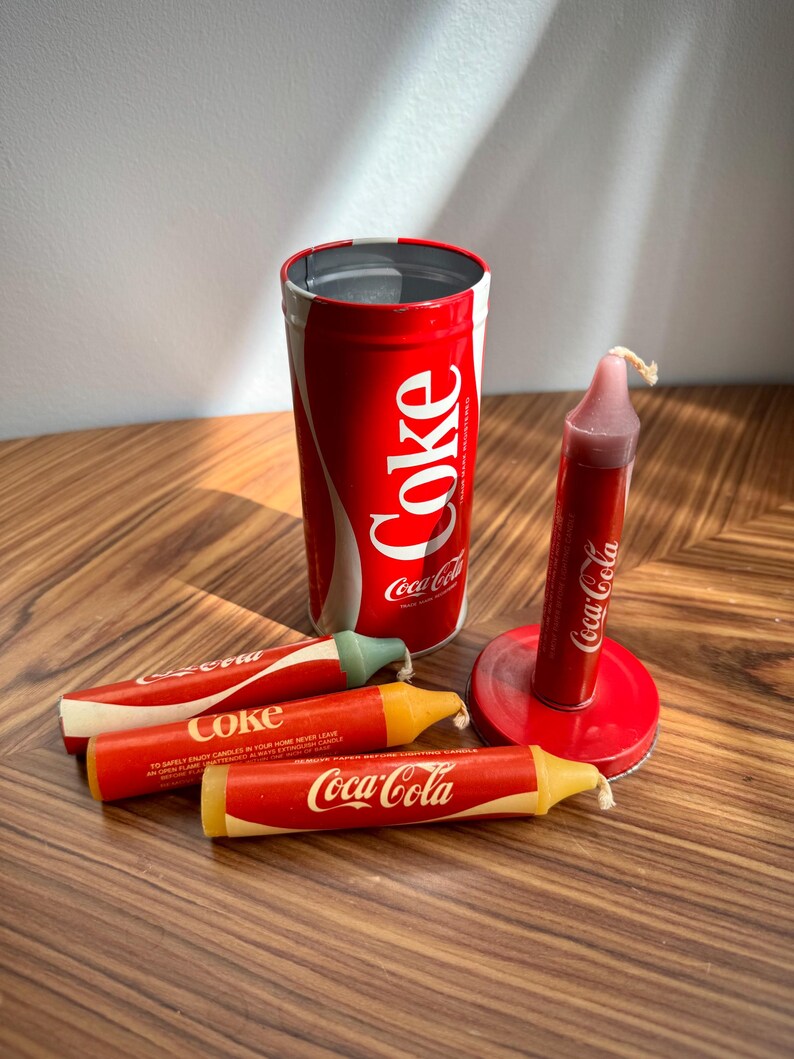 1990s Coca-cola Candle Tin Set: Vintage Coke Collectible, Made in Hong ...