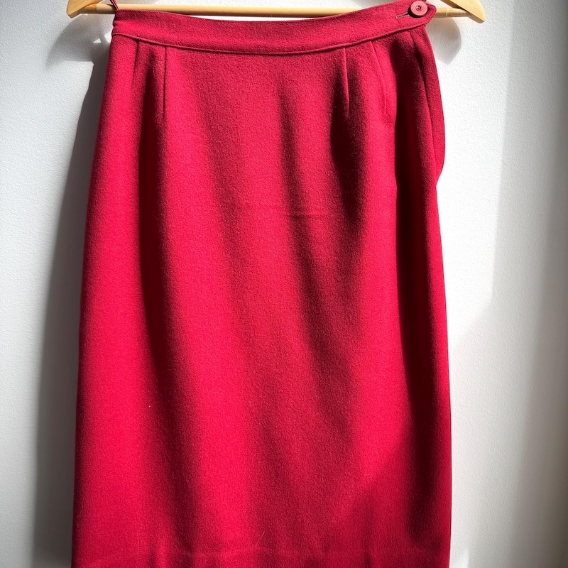 Red Wool Skirt - Etsy