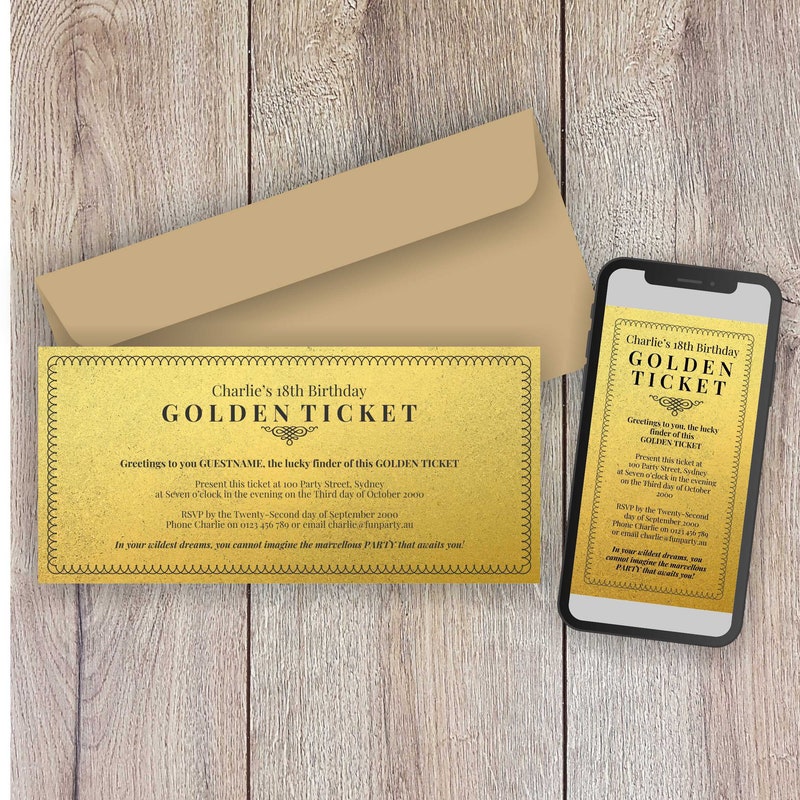 Golden Ticket - Etsy
