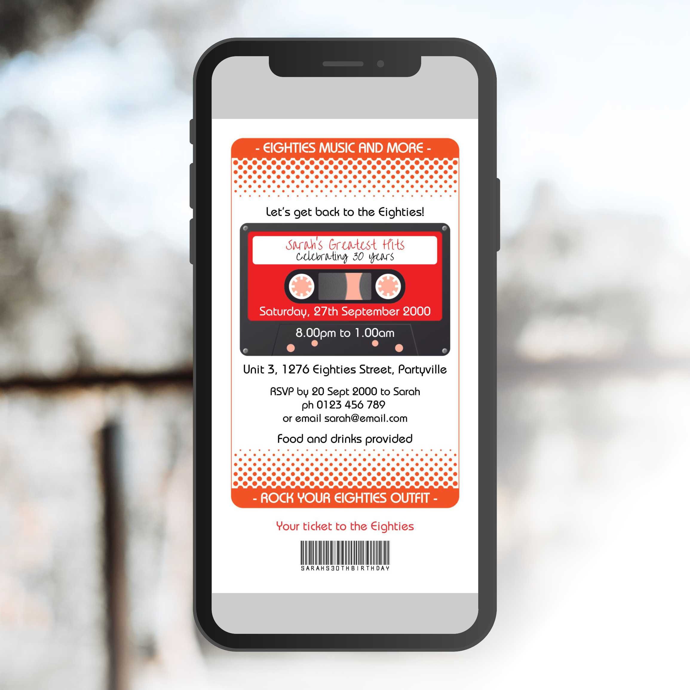 Cassette Tape Ticket Digitial Invitation ~ Inludes PDF File PLUS Access ...