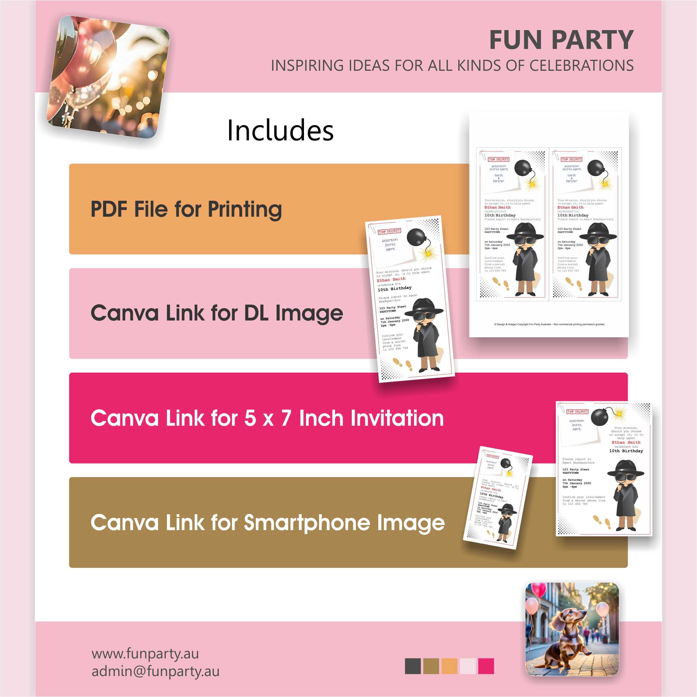 Spy Party Invitation ~ Inludes PDF File PLUS Access to Images for Print ...