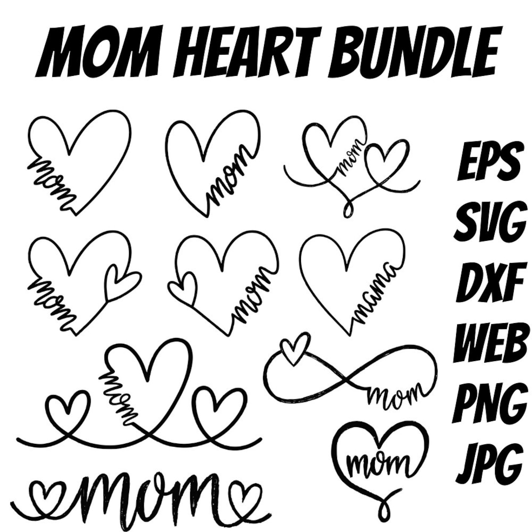 Mom Heart Svg Bundle\mothers Day Svg Bundle\mothers Day Bundle Svg\mom ...