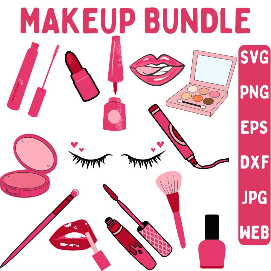 Makeup Svg Bundle\makeup Svg\makeup Bag Svg\cosmetics Svg\lipstick Svg ...