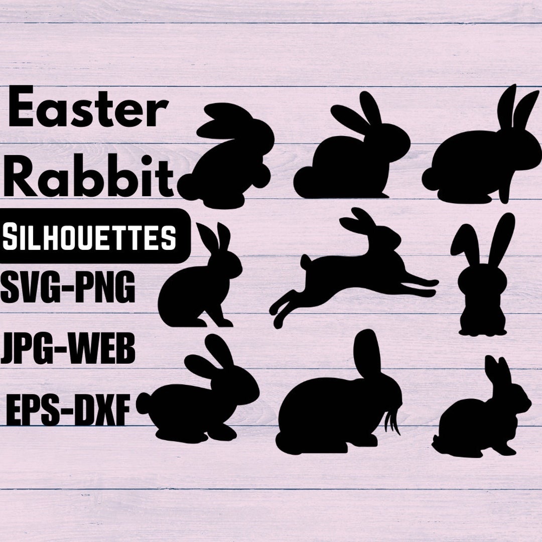 Rabbit Silhouette Bundle\rabbit Silhouettes Svg Bundle\rabbit ...