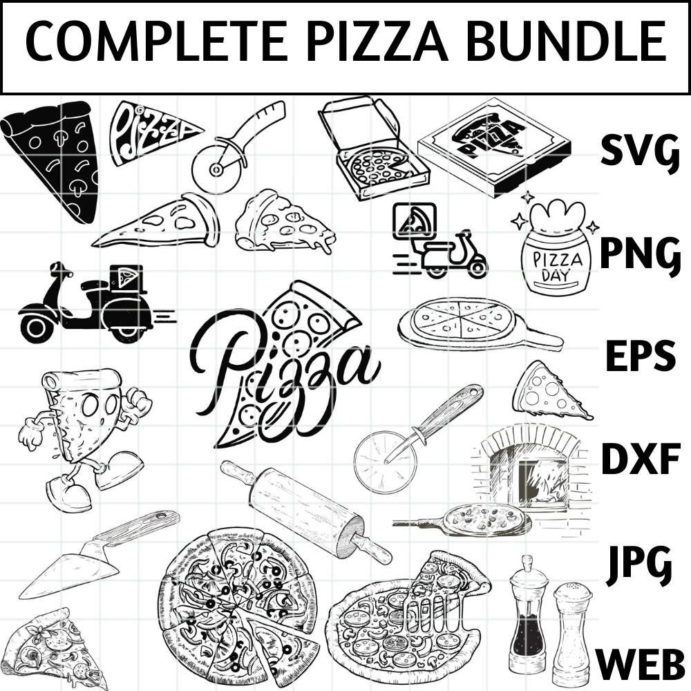 Pizza Svg Bundle\pizza Slice Svg\pizza Svg\pizza Cutter Svg\pizza ...