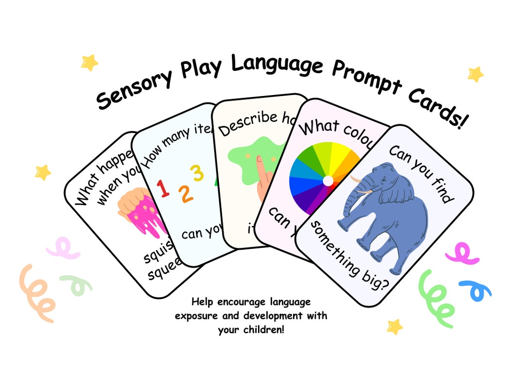 Sensory Play Prompt Cards Expressive Language Cue Cards Created by a ...