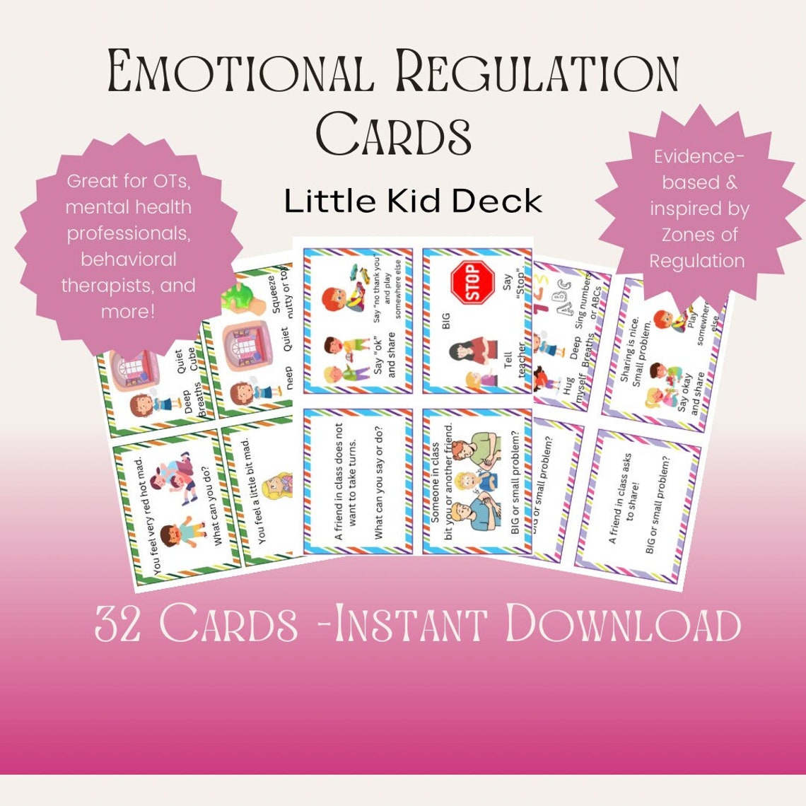 Emotional Regulation & Social Skills Deck - Little Kid *instant ...
