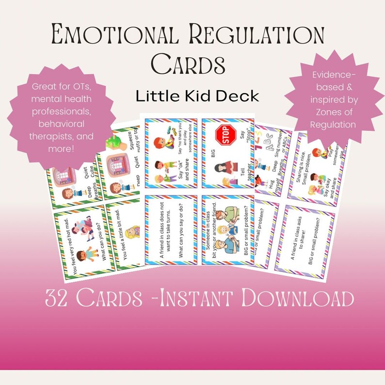 Emotional Regulation & Social Skills Deck - Little Kid *instant ...