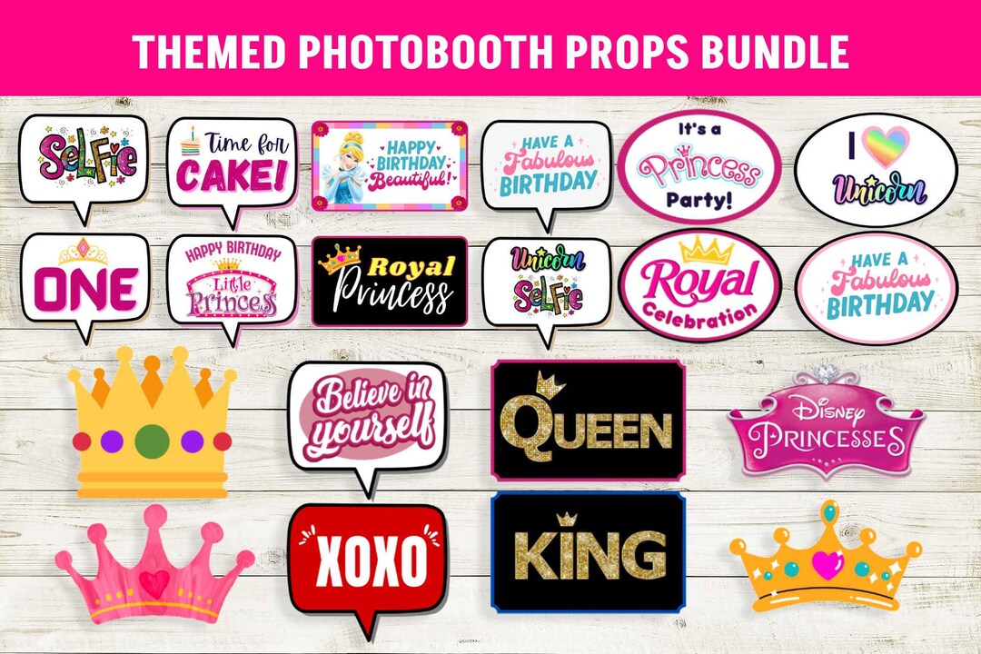 Photobooth Props, Photobooth, Photo Booth, Props, Princess Props - Etsy