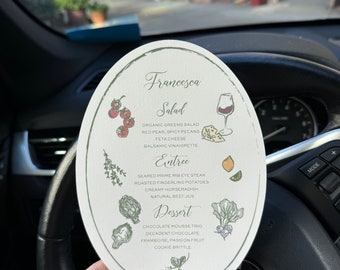 Illustrated Rustic Dinner Menu - Rectangle Template - Etsy