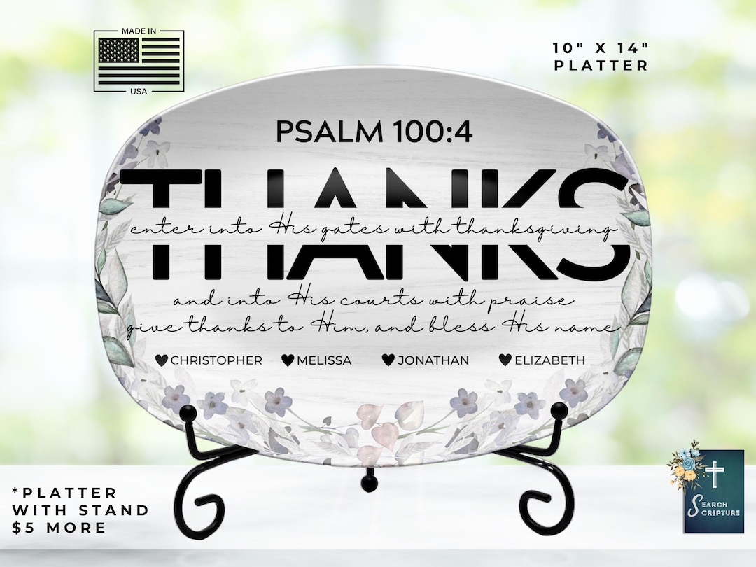 Personalized Family Scripture Platter, Thankful Bible Verses ...