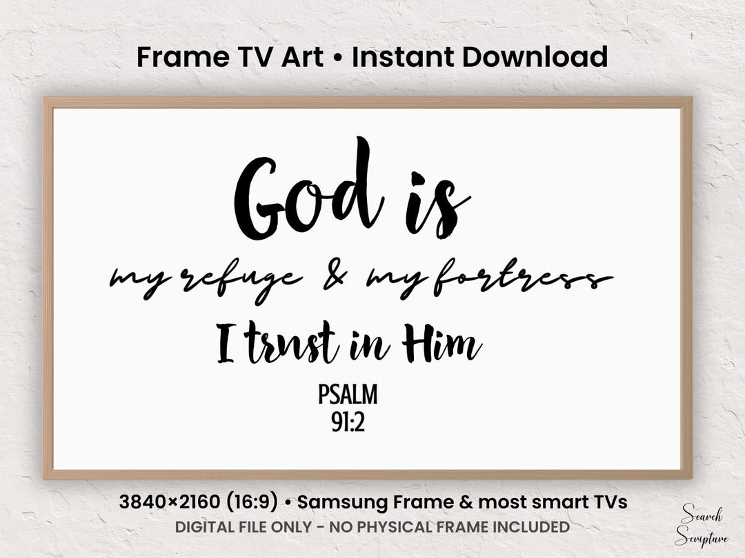 Modern Scripture Art Psalm 91 Frame TV Art, Minimalist Christian Wall ...