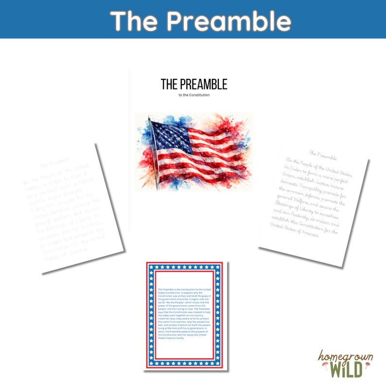 The Preamble to the Constitution | Trace and Memorize | American ...