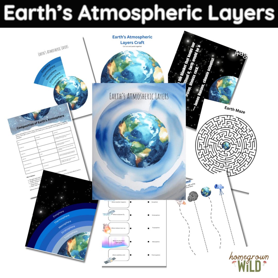 Earth's Atmosphere | Layers | Earth Science | Unit Study - Etsy