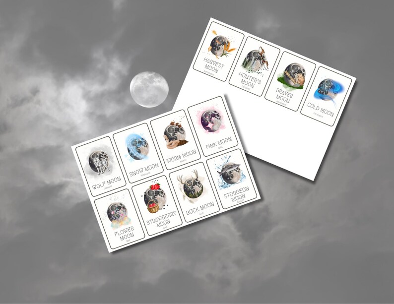Full Moon Names Poster & Flashcards | Homeschool Nature Study | Home ...