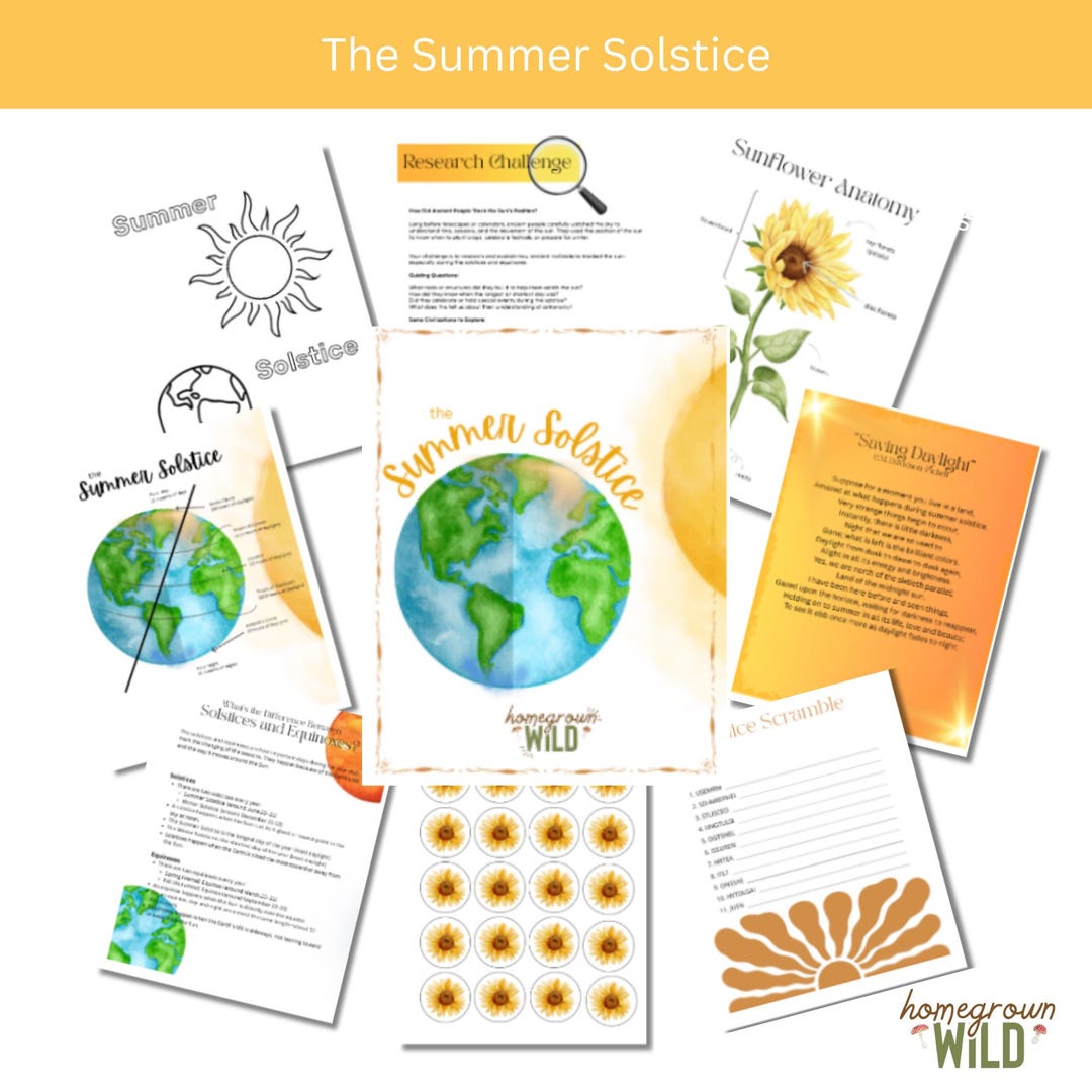 Summer Solstice Unit Study | Sun | June | Homeschool | Worksheets ...