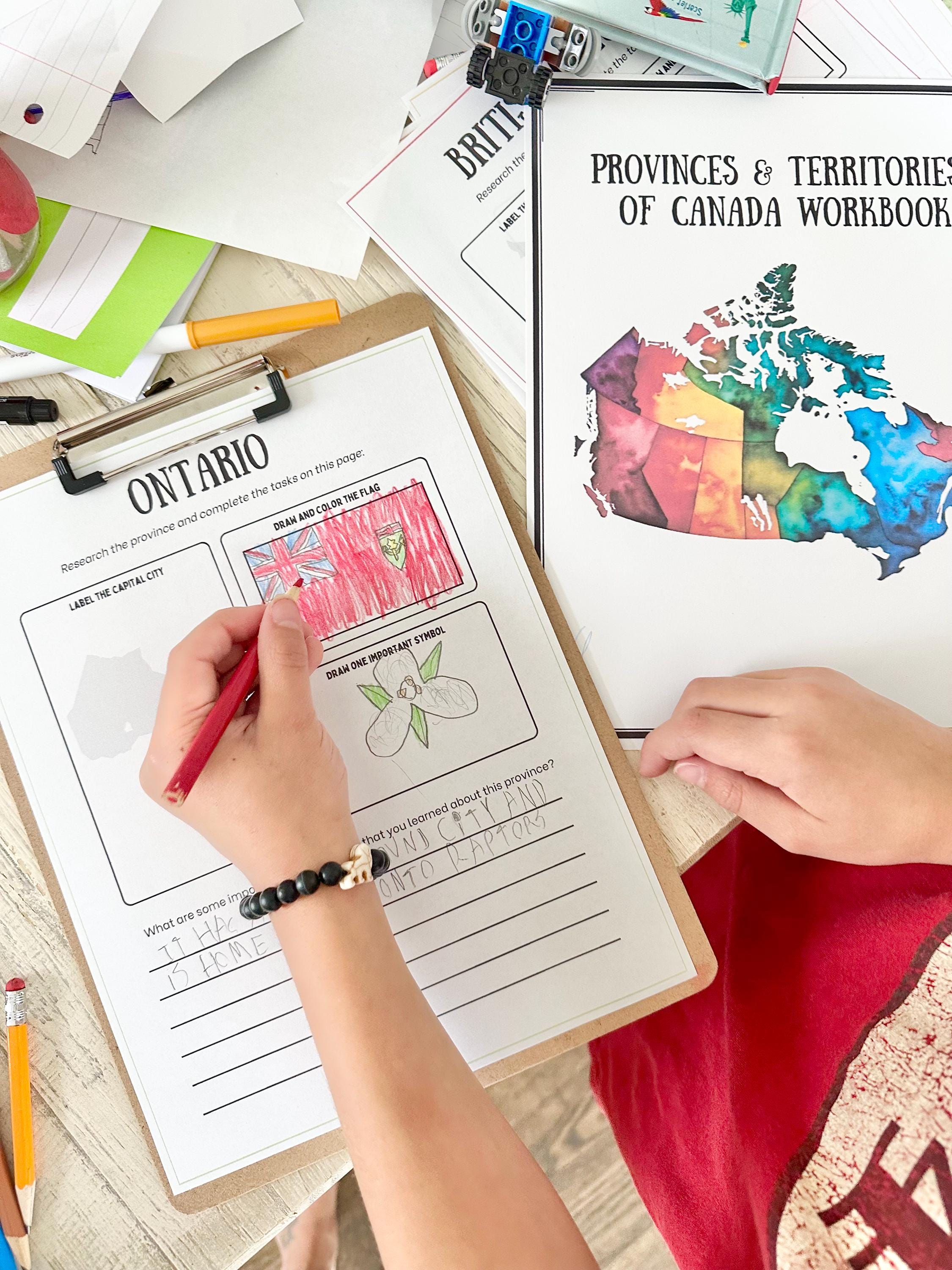Provinces & Territories of Canada Workbook - Etsy