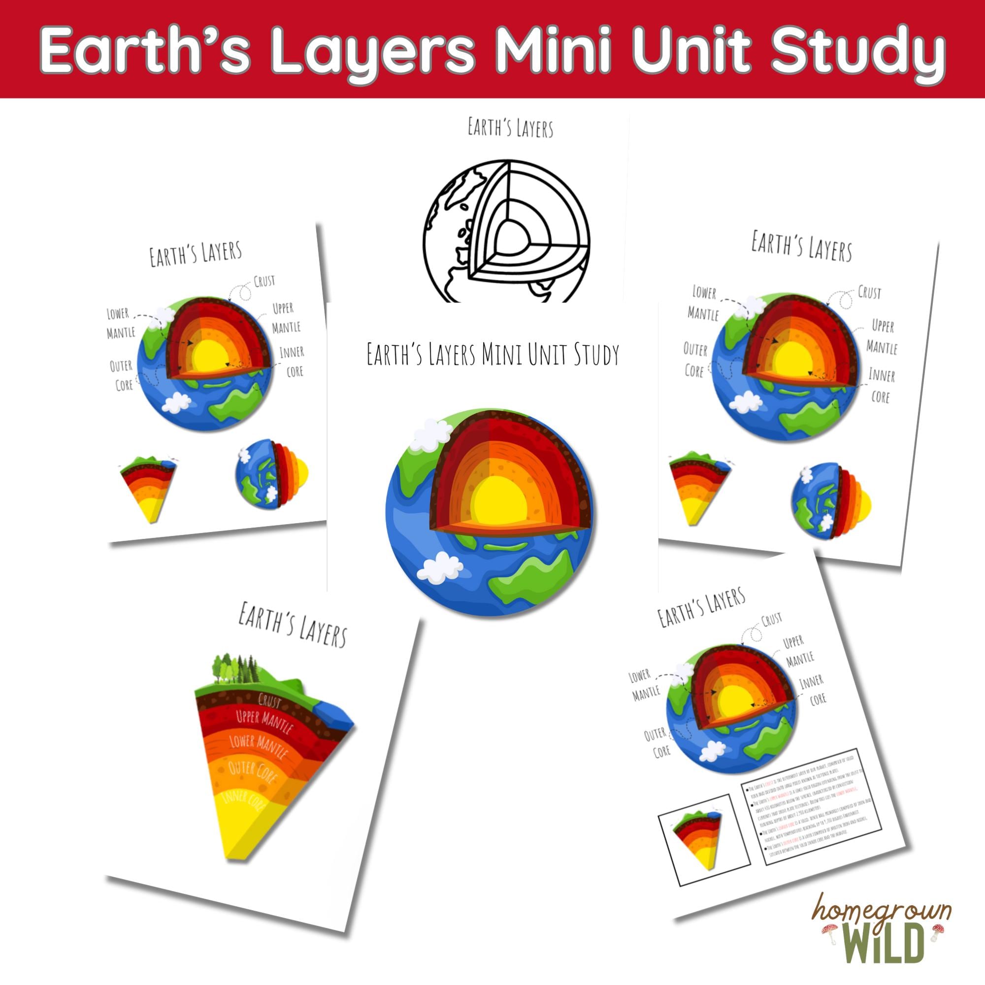 Earth's Layers Study | Homeschool Science | Printable Visuals | Home ...