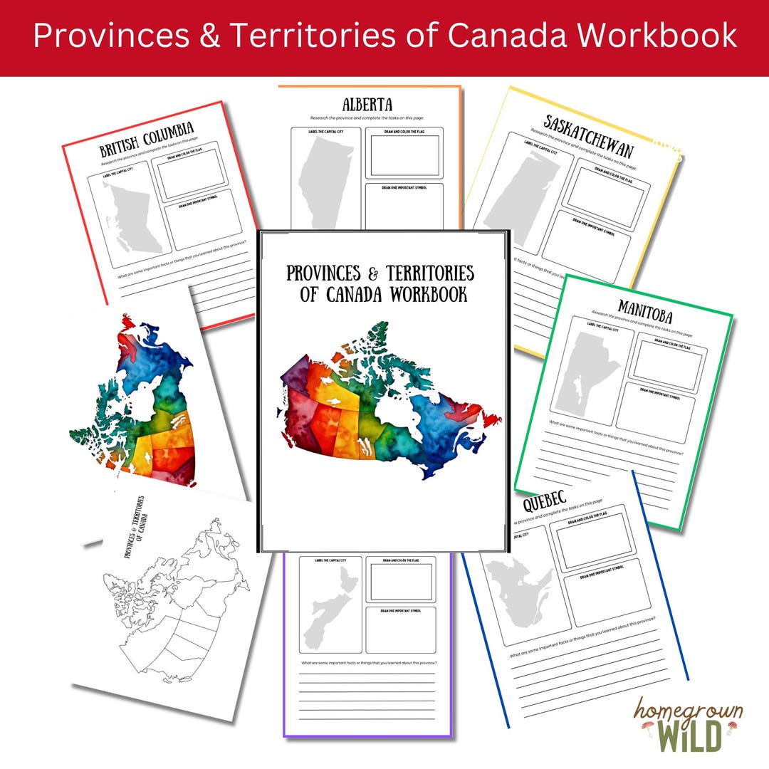 Provinces & Territories of Canada Workbook - Etsy