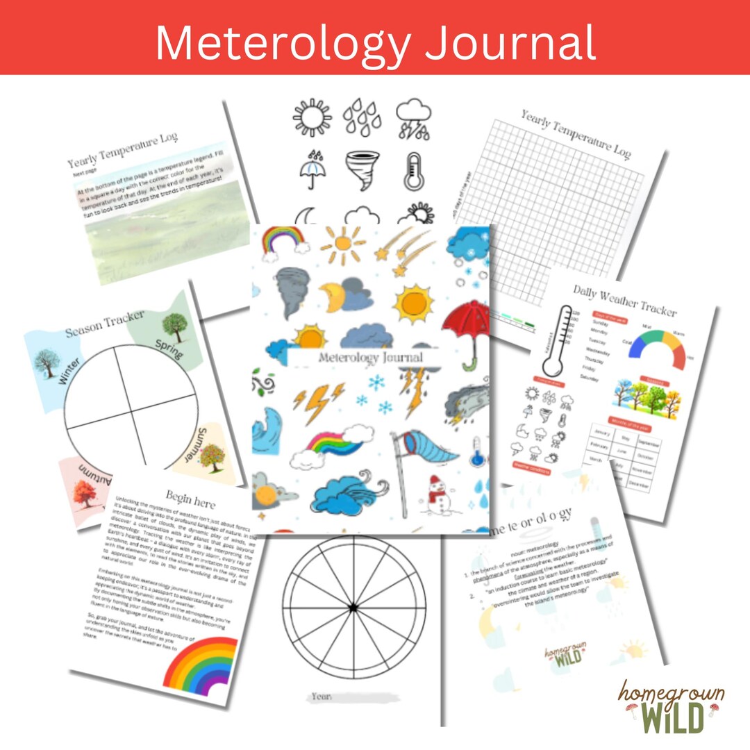 Meteorology Journal: Weather Tracker, Homeschool Guide (digital ...