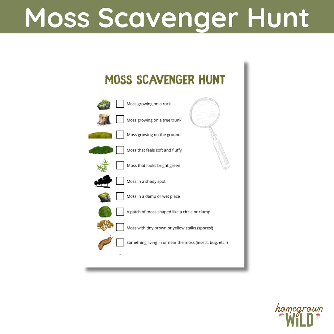 Moss Scavenger Hunt | Homeschool Printable | Botany | Lichen - Etsy