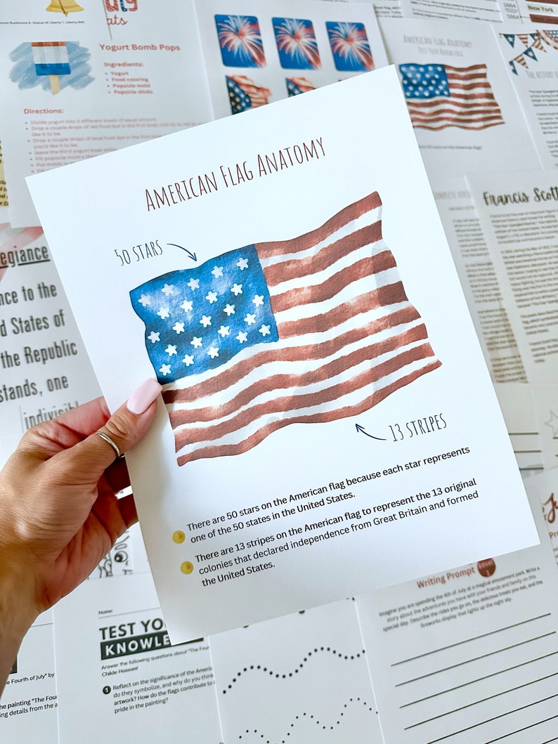 4th of July History Activity Pack Independence Day USA American Flag ...