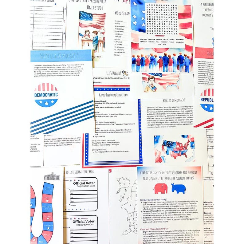 Presidential Election Unit Study: US Government, Homeschool (PDF ...