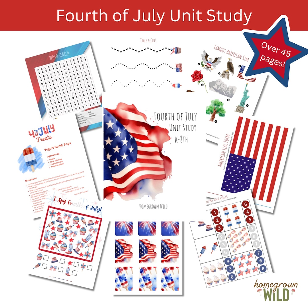 4th of July Activity Pack: History, Art, & More (digital Download) - Etsy