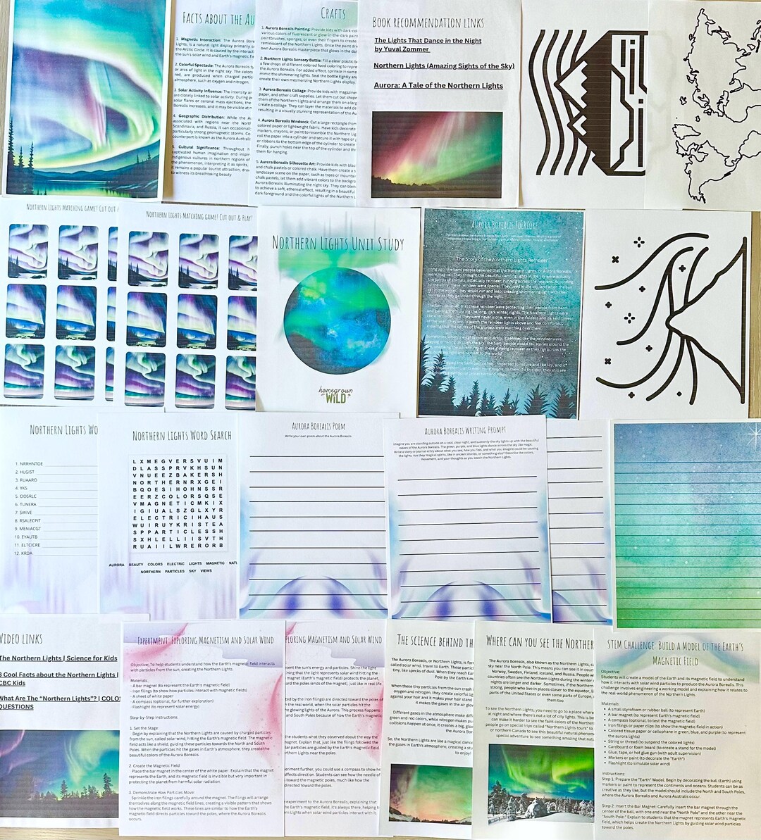 Northern Lights Unit Study Aurora Borealis Digital Homeschool ...