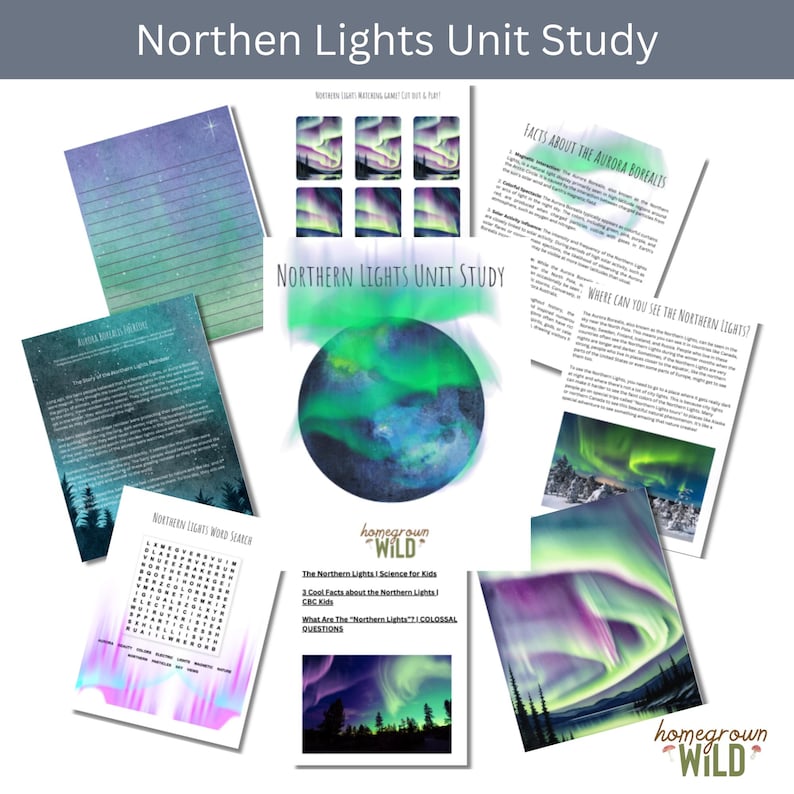 Northern Lights Unit Study | Aurora Borealis | Digital Homeschool ...