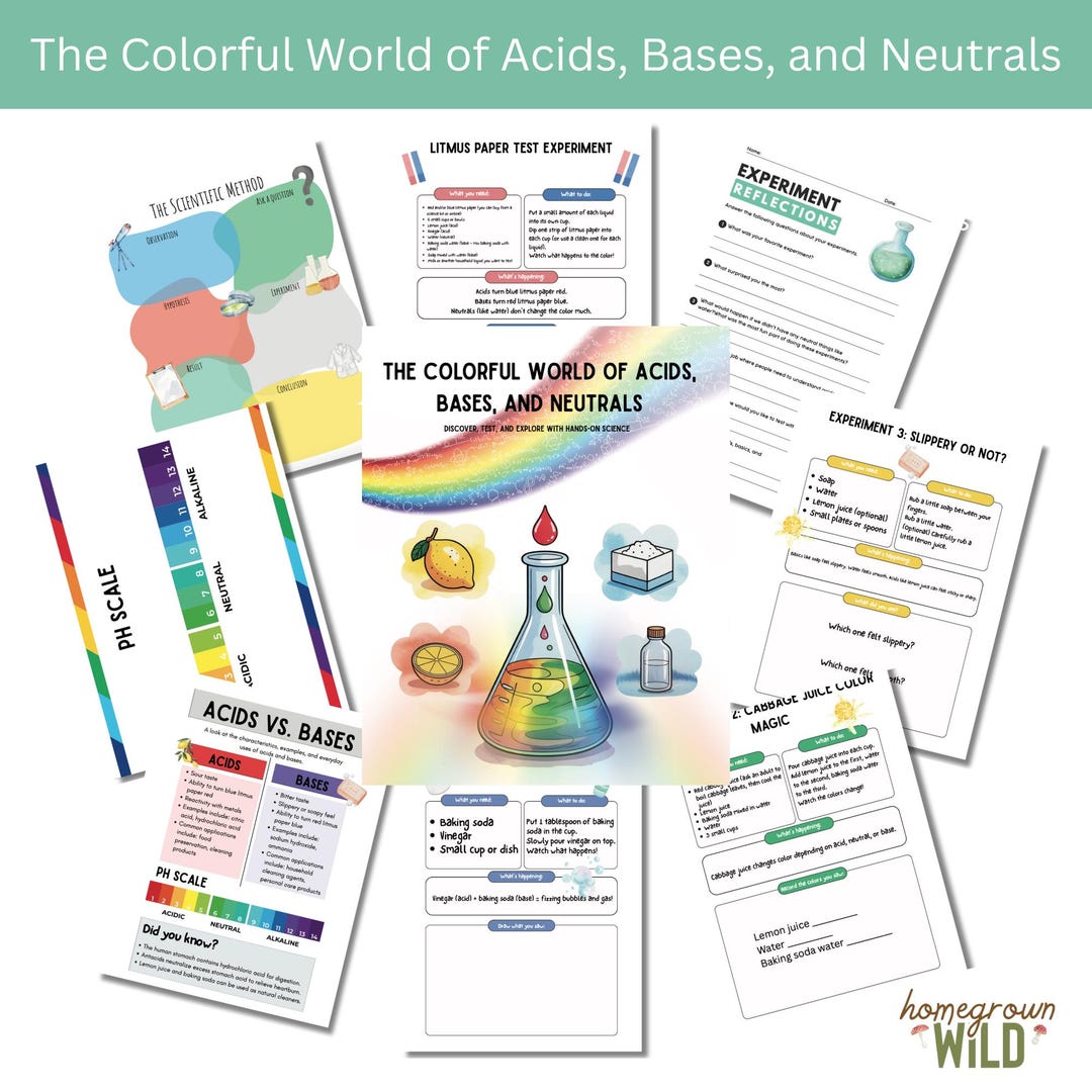 Colorful World of Acids, Bases, & Neutrals | Chemistry | Experiments ...