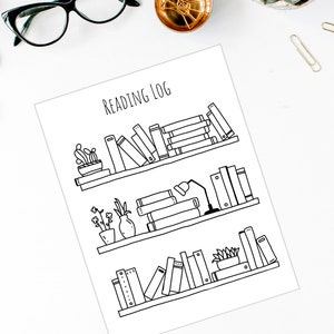 Reading Log Bookshelf Goal Tracker Reading Challenge Printable 34 Books ...