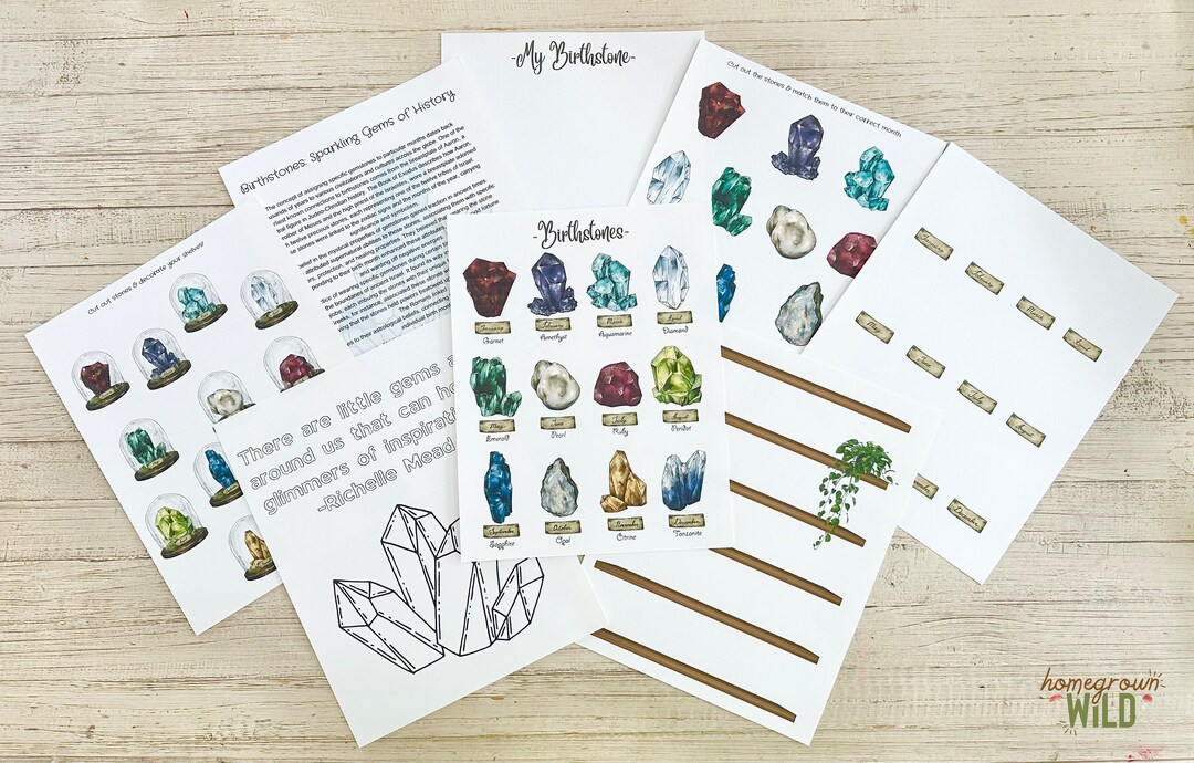 Birthstone Poster | Homeschool | Gemstones | Unit Study | Birthday ...