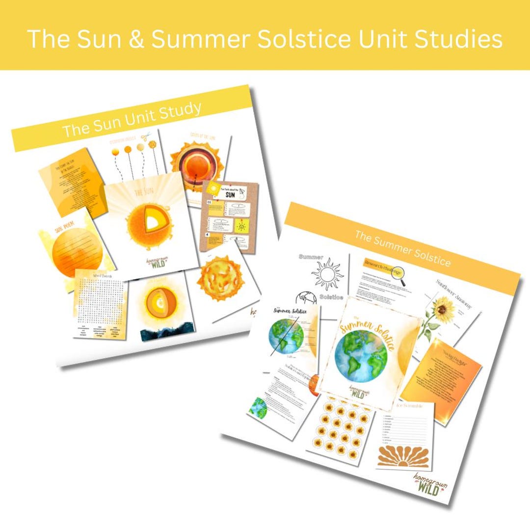 The Sun & Summer Solstice Unit Studies Bundle - Etsy