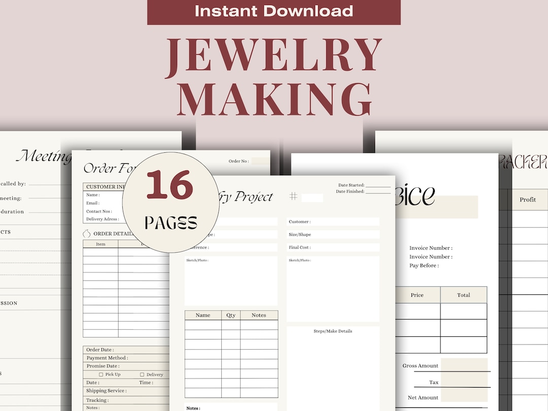 Craft the Perfect Pieces: Jewelry Making Log & Project Template Set - Etsy