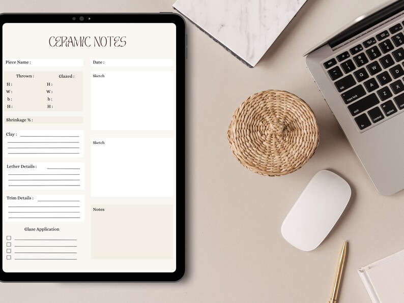 Ceramic Notes Bundle, Pottery Journal, Printable Ceramic Journal ...