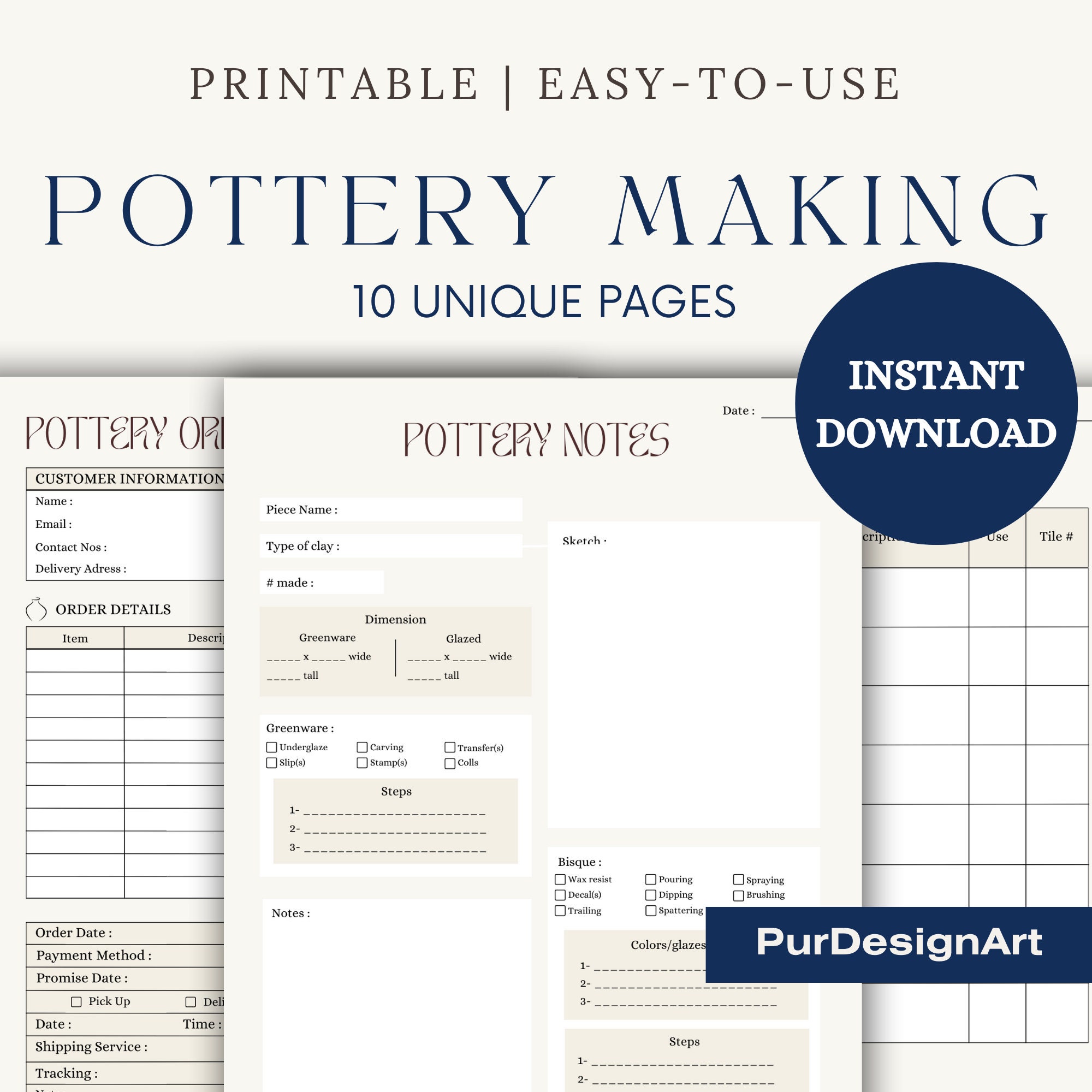 Pottery Notes & Log Template: Stay Inspired With This Ceramic Journal ...