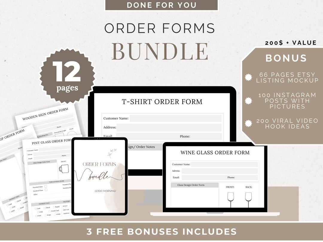 PLR Order Forms Bundle Master Resell Rights Small Business Canva ...